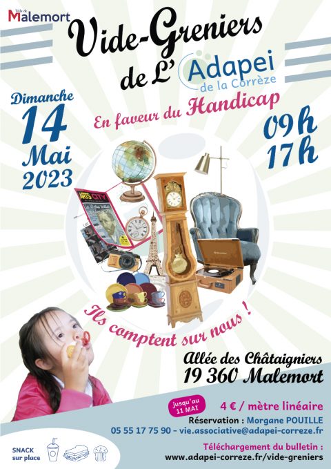 14/05/2023 - Vide-Greniers de l'Adapei - Site de l'Adapei de la Corrèze